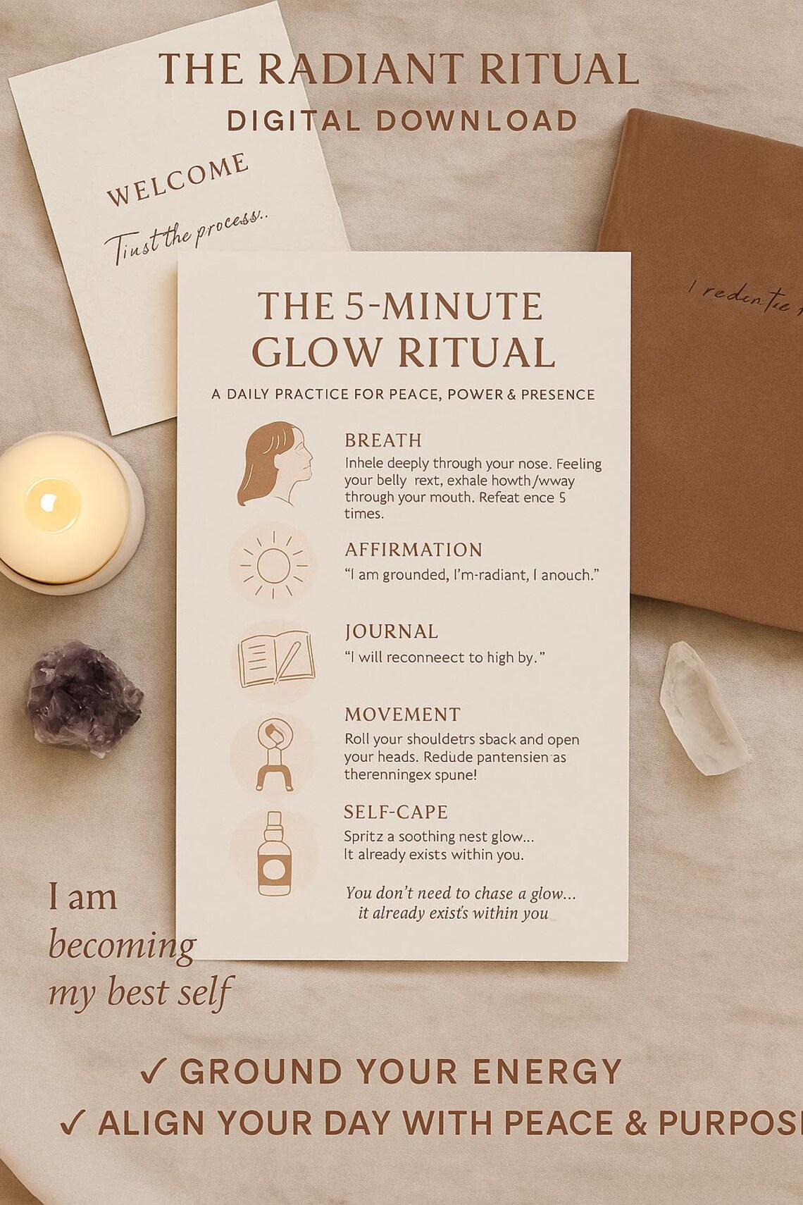 5-minute Glow Ritual | Digital Self-care Guide | Mindfulness Routine ...