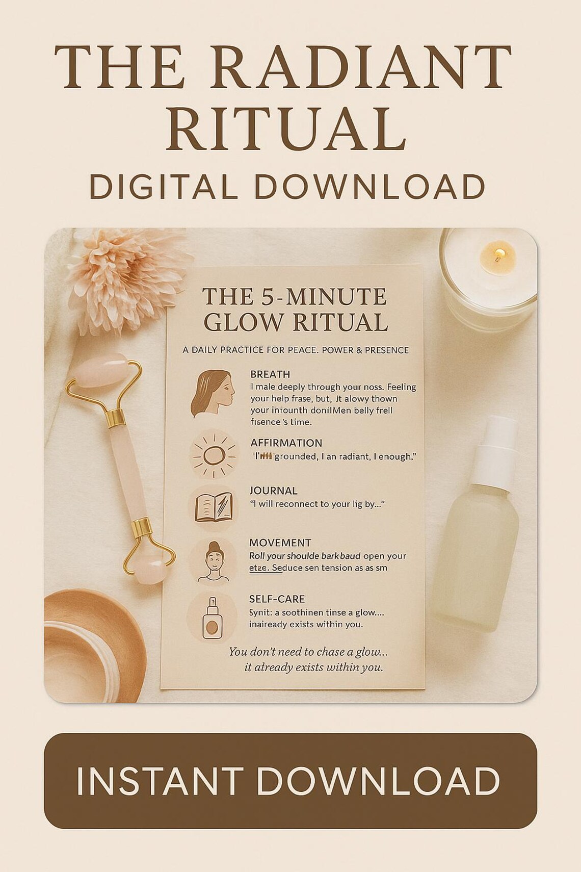 5-minute Glow Ritual | Digital Self-care Guide | Mindfulness Routine ...