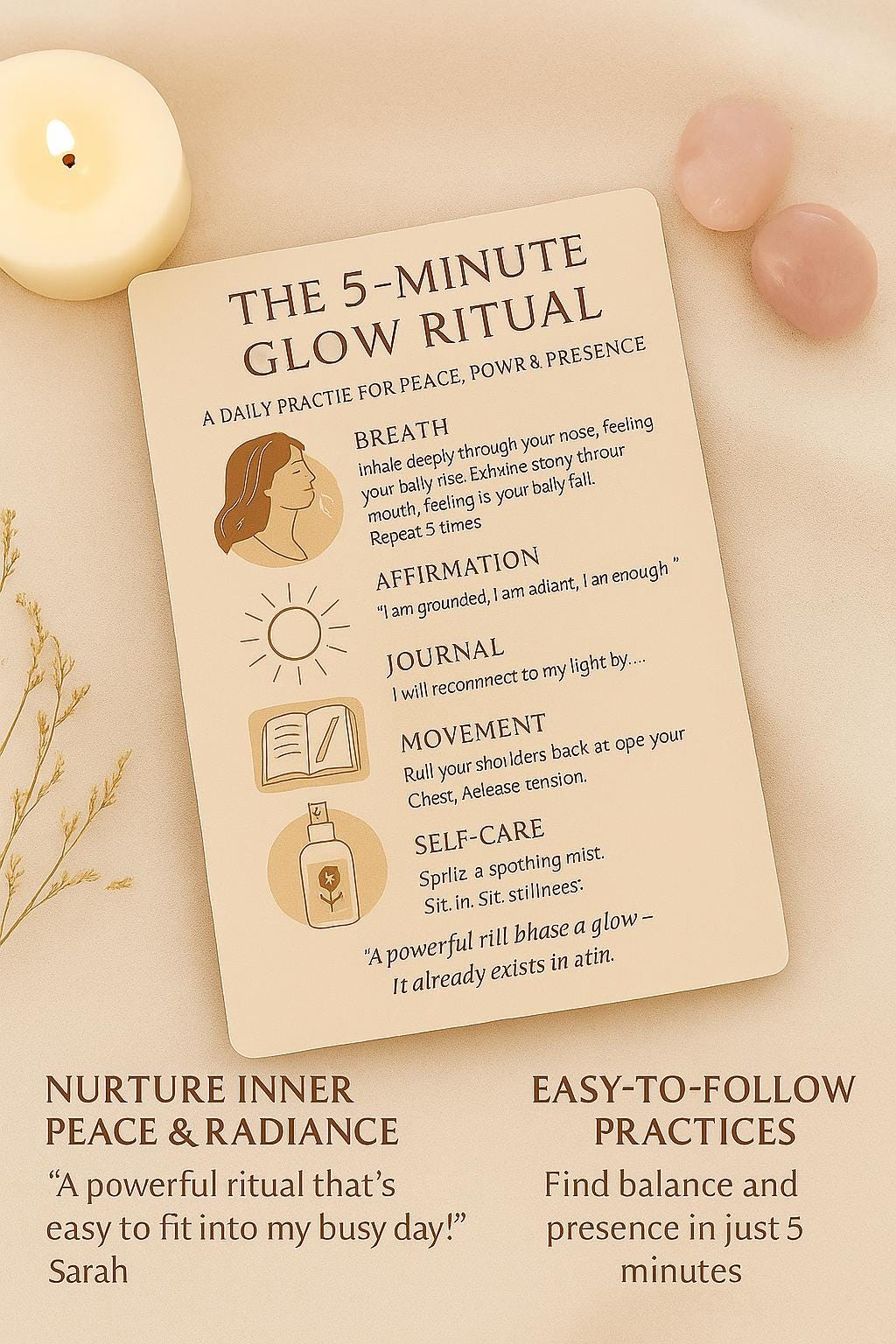5-minute Glow Ritual | Digital Self-care Guide | Mindfulness Routine ...