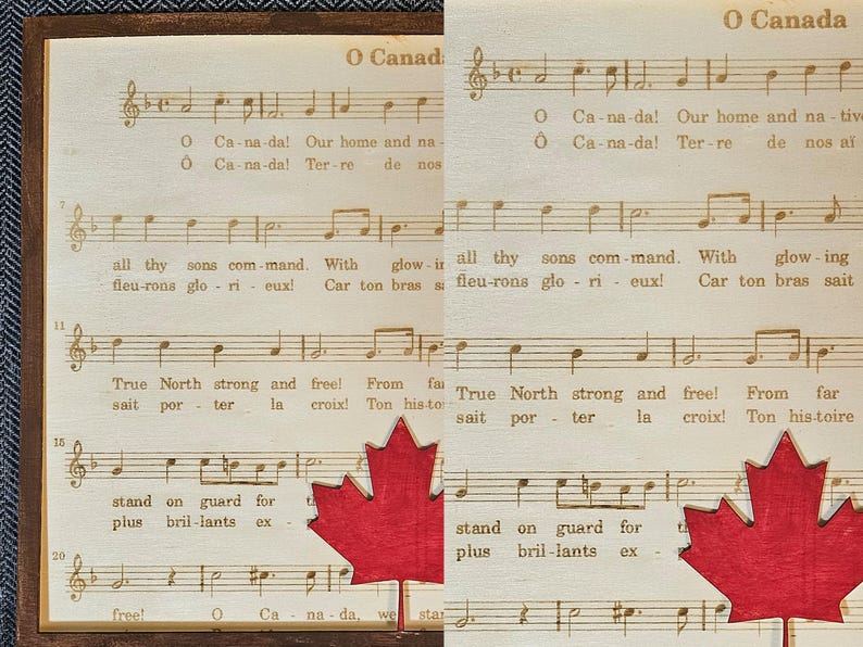 O'canada National Anthem Engraved on Wood Canadian Wall Plaque - Etsy ...