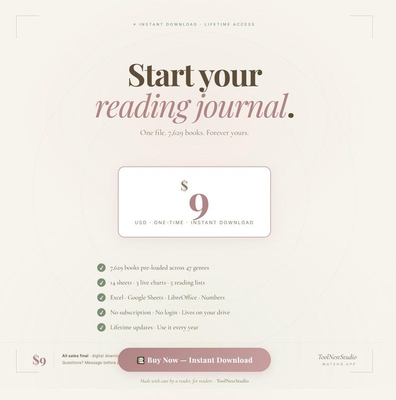 Reading Tracker Spreadsheet | 7,600 Book Library + Discover + Reading ...