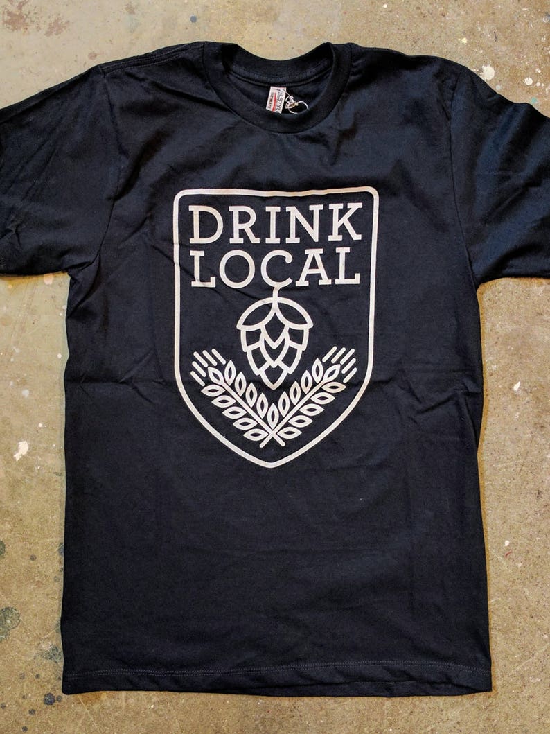 Drink Local Tee Shirt Navy Blue Craft Beer Etsy