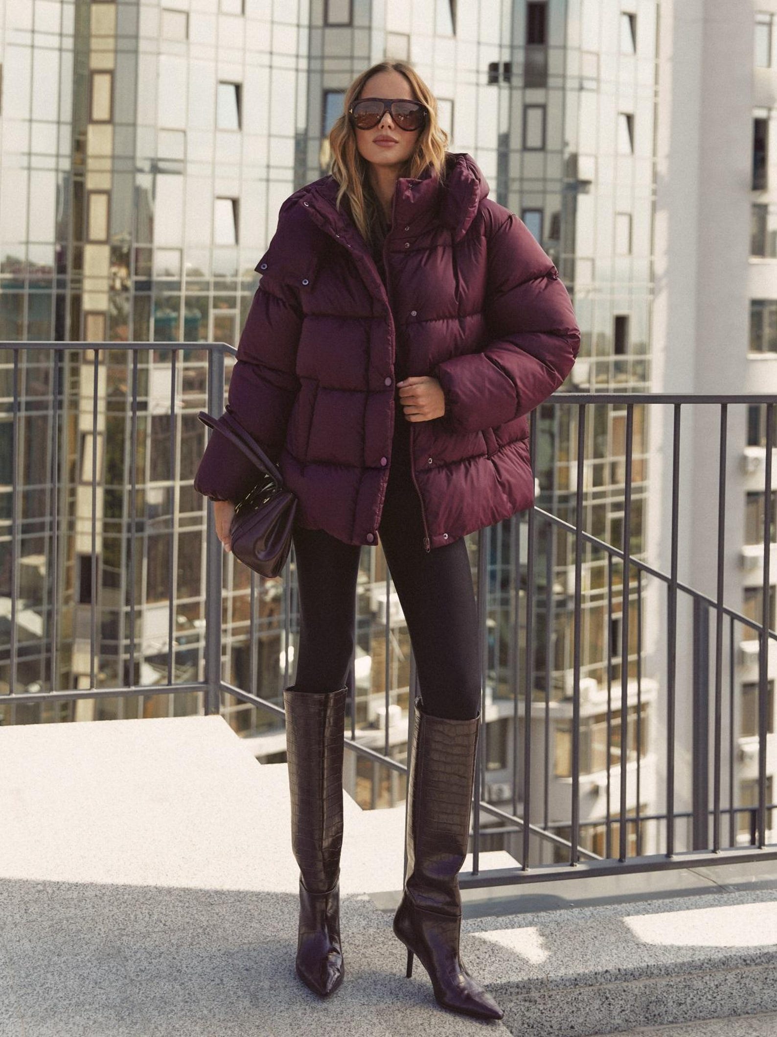 Women’s Boho Winter Puffer Jacket – Black Short Quilted Coat ...
