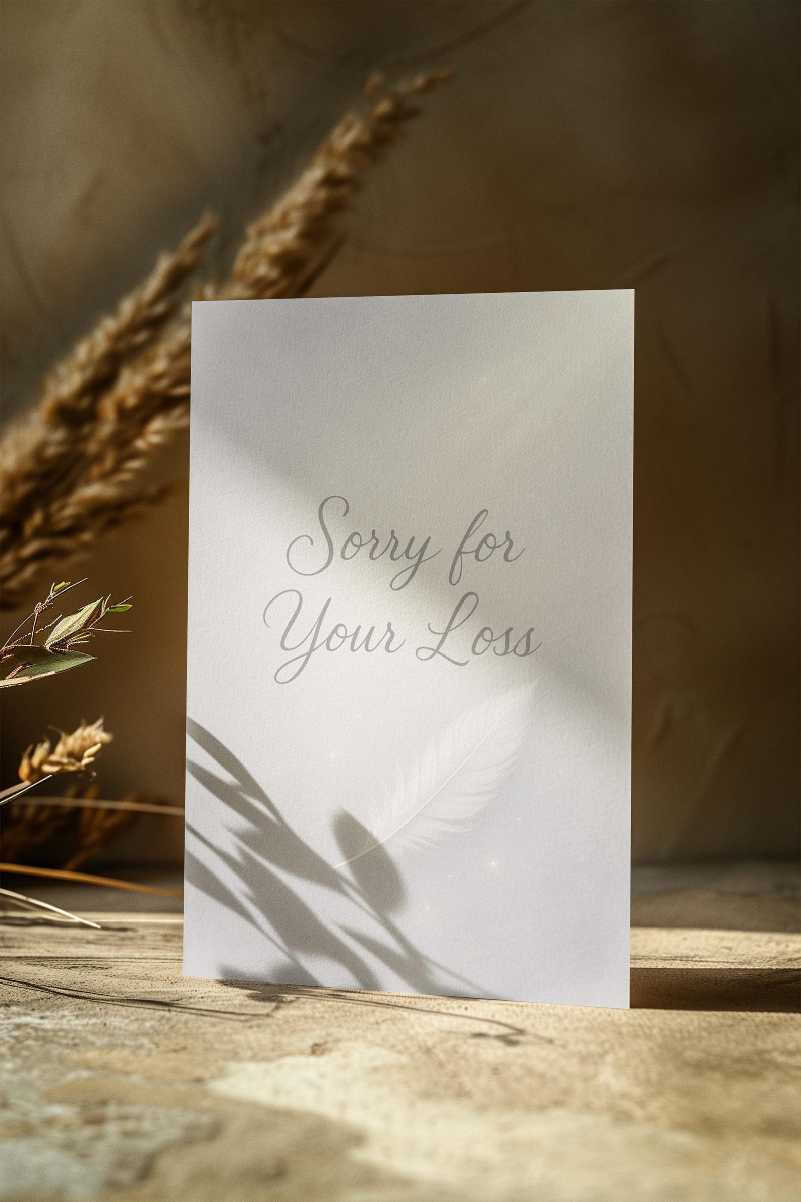 Sorry for Your Loss Card Front, Elegant Sympathy Printable Download ...