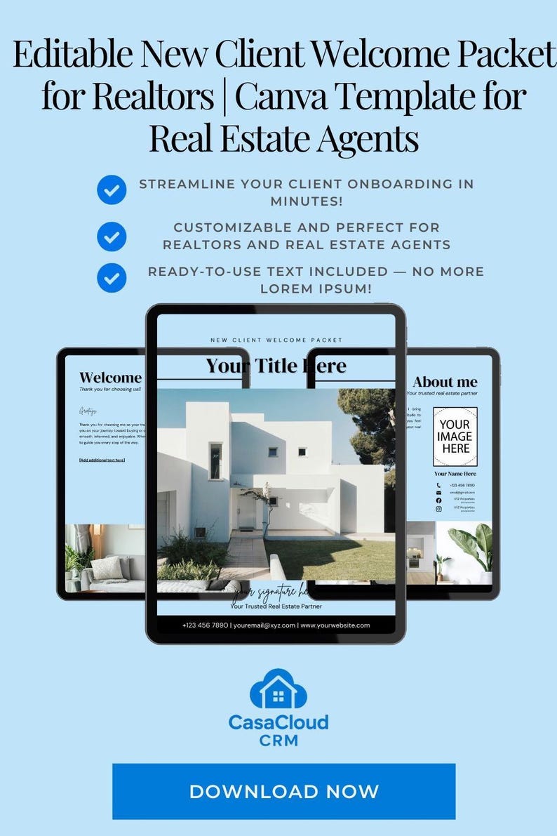 New Client Welcome Packet Template for Real Estate Agents - Etsy
