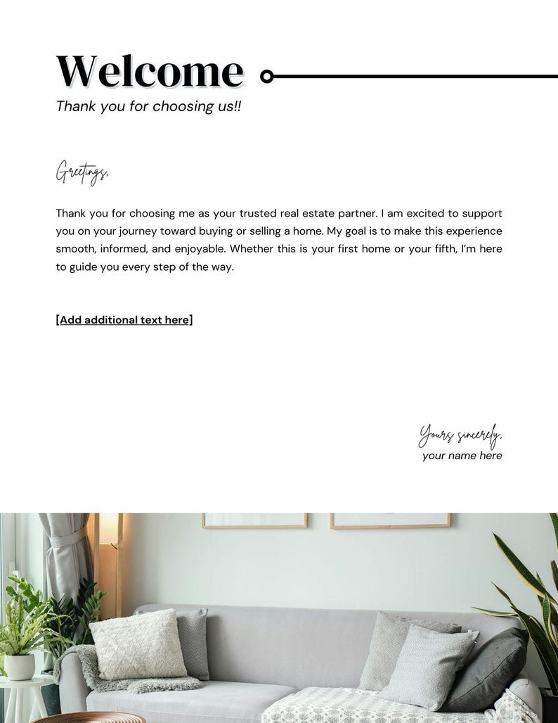 New Client Welcome Packet Template for Real Estate Agents - Etsy