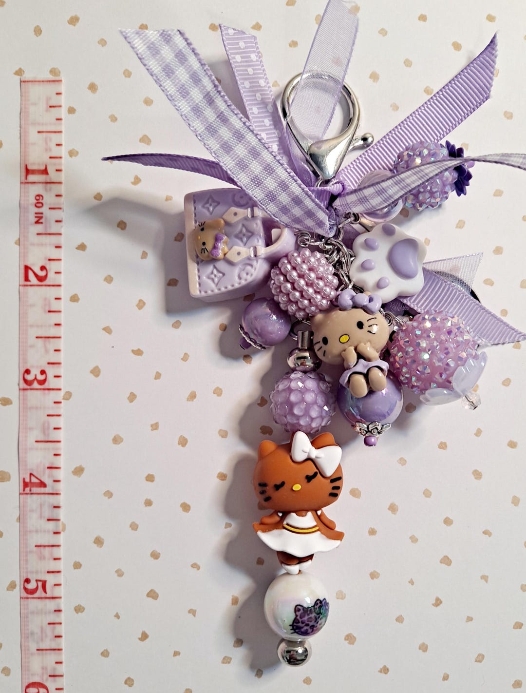 Purple and White Brown Hello Kitty Mini Dangle - Etsy