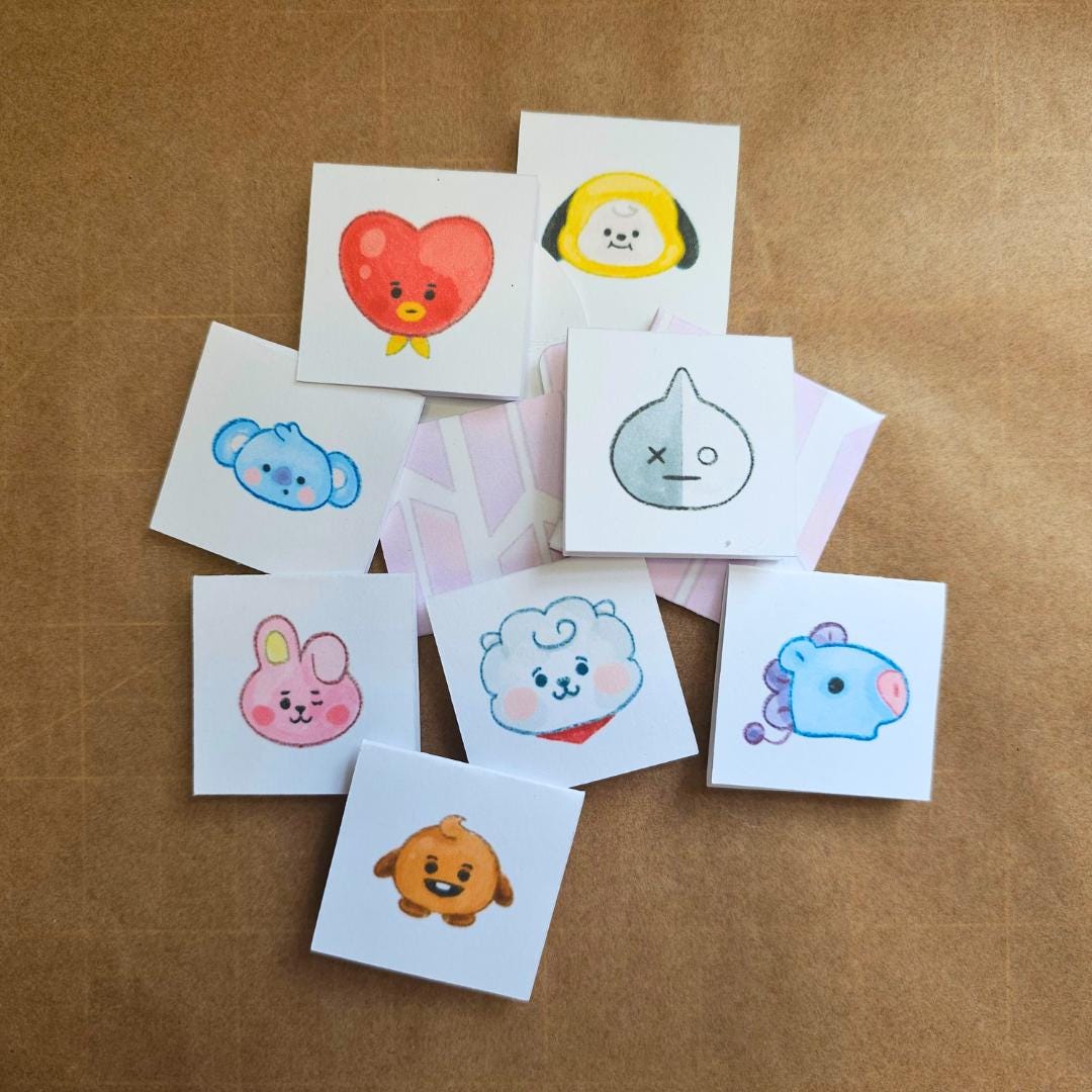 BT21 BTS Mini Notecard KPOP Fan Cards - Etsy