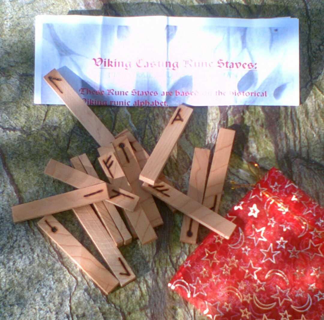 Runes - Yew or Walnut Wooden Viking Casting Runes. UK Free Shipping - Etsy