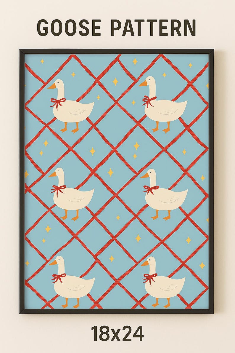 Cottagecore Goose Wall Art Prints: Vintage Farmhouse Decor (digital ...