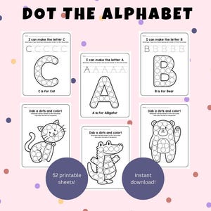 ABC Dot Marker Pages: A-Z Printable Activity Sheets (digital Download ...