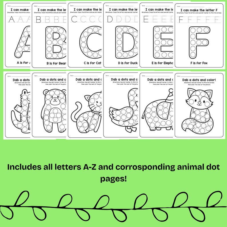 Alphabet Dot Marker Pages | A-Z Printable Activity Sheets | Dot Marker ...
