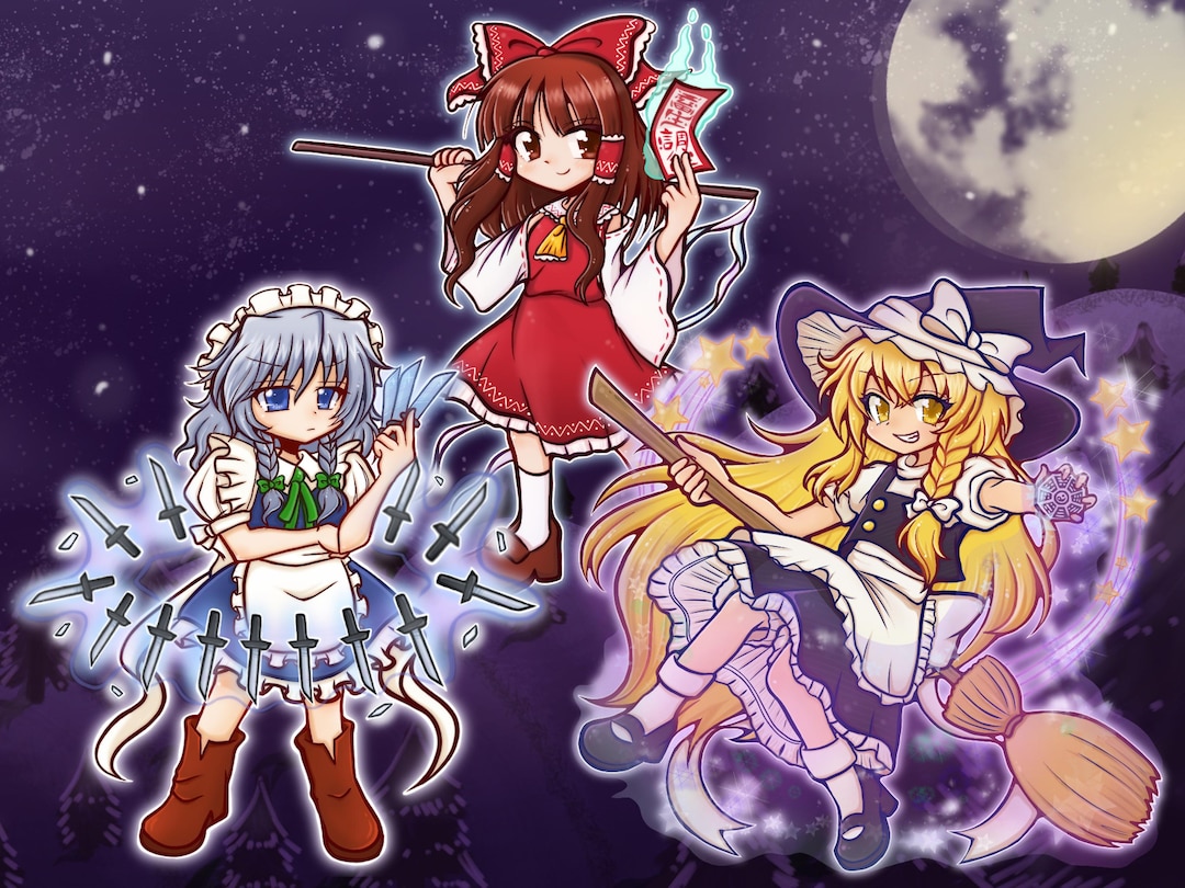 Touhou Project 3" Glitter Stickers - Etsy