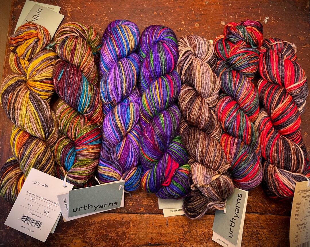Urth Yarns Uneek Worsted Hand Dyed Self-stripping Merino Yarn - Etsy