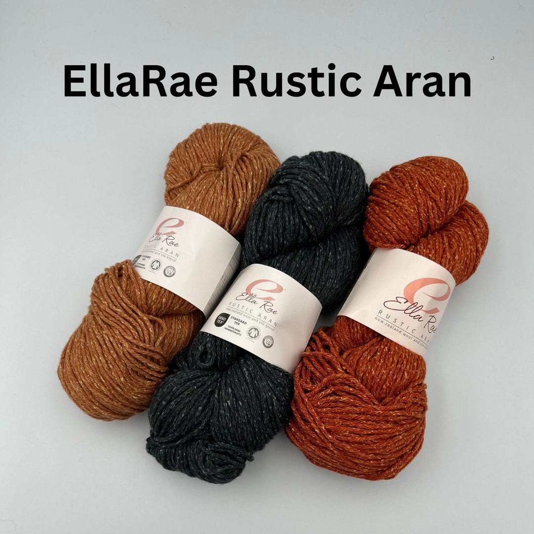 Ella Rae Rustic Aran. 75 Percent Wool, 25 Percent Silk. 100 Grams & 208 ...