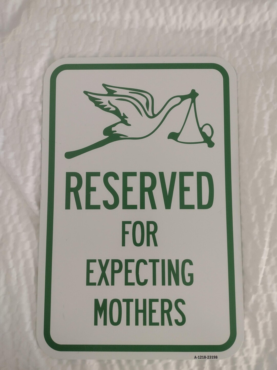 Tin Parking Sign for Expectant Mothers Stork With Baby - Etsy