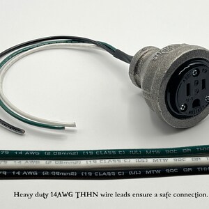 15A 125VAC Grounded Outlet Module for Steampunk Industrial Pipe Lamp 1/ ...