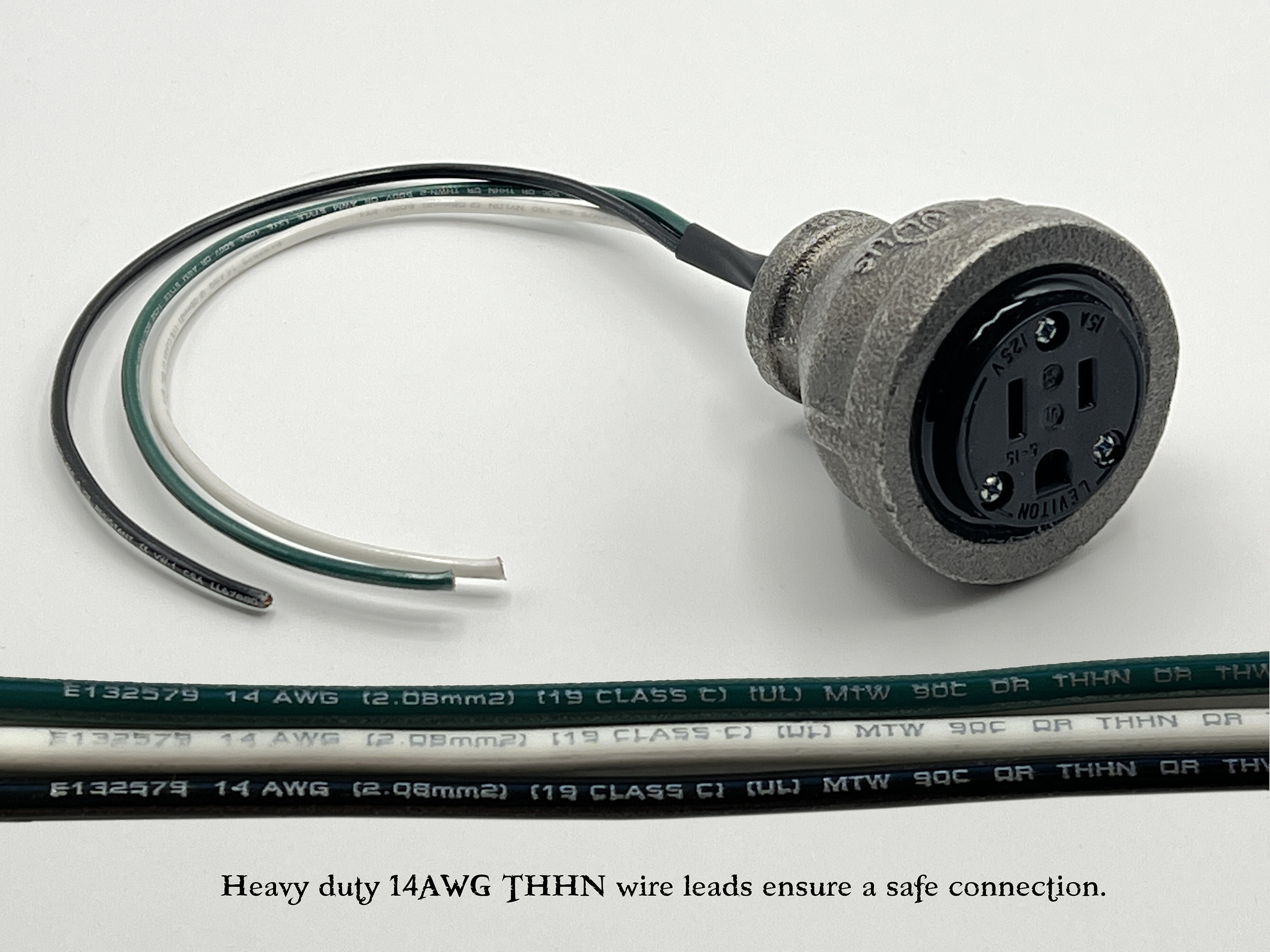15A 125VAC Grounded Outlet Module for Steampunk Industrial Pipe Lamp 1/ ...