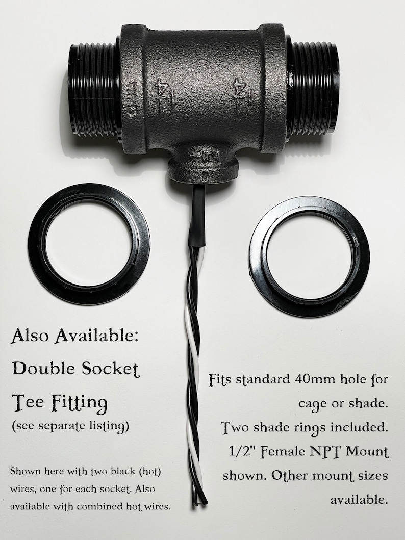 Black Iron Medium Base E26 Bulb Socket With Threaded Collar - Etsy