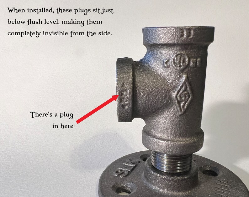 Hammered Black Close-up Plugs for Industrial Iron Fittings - Etsy