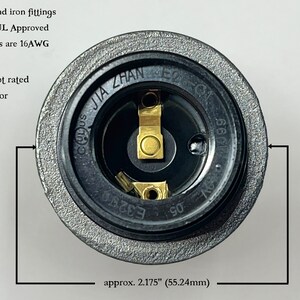 Black Iron Medium Base E26 Bulb Socket With Threaded Collar and Shade ...