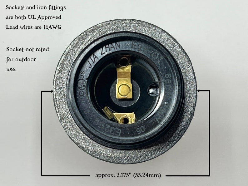 Black Iron Medium Base E26 Bulb Socket With Threaded Collar - Etsy