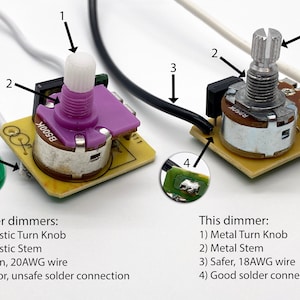 100W Black Iron Full Range Rotary Dimmer Module for Steampunk ...