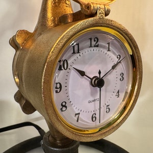 25 Industrial Pipe Water Meter Lamp With Clock, 20W USB-C, AC Outlet ...
