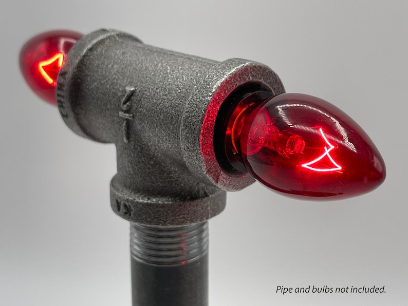 Black Malleable Iron Double Candelabra (E12) Socket 1/2" Tee Fitting ...