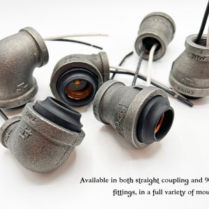 Black Iron Medium Base E26 Weatherproof Bulb Socket for Industrial Pipe ...