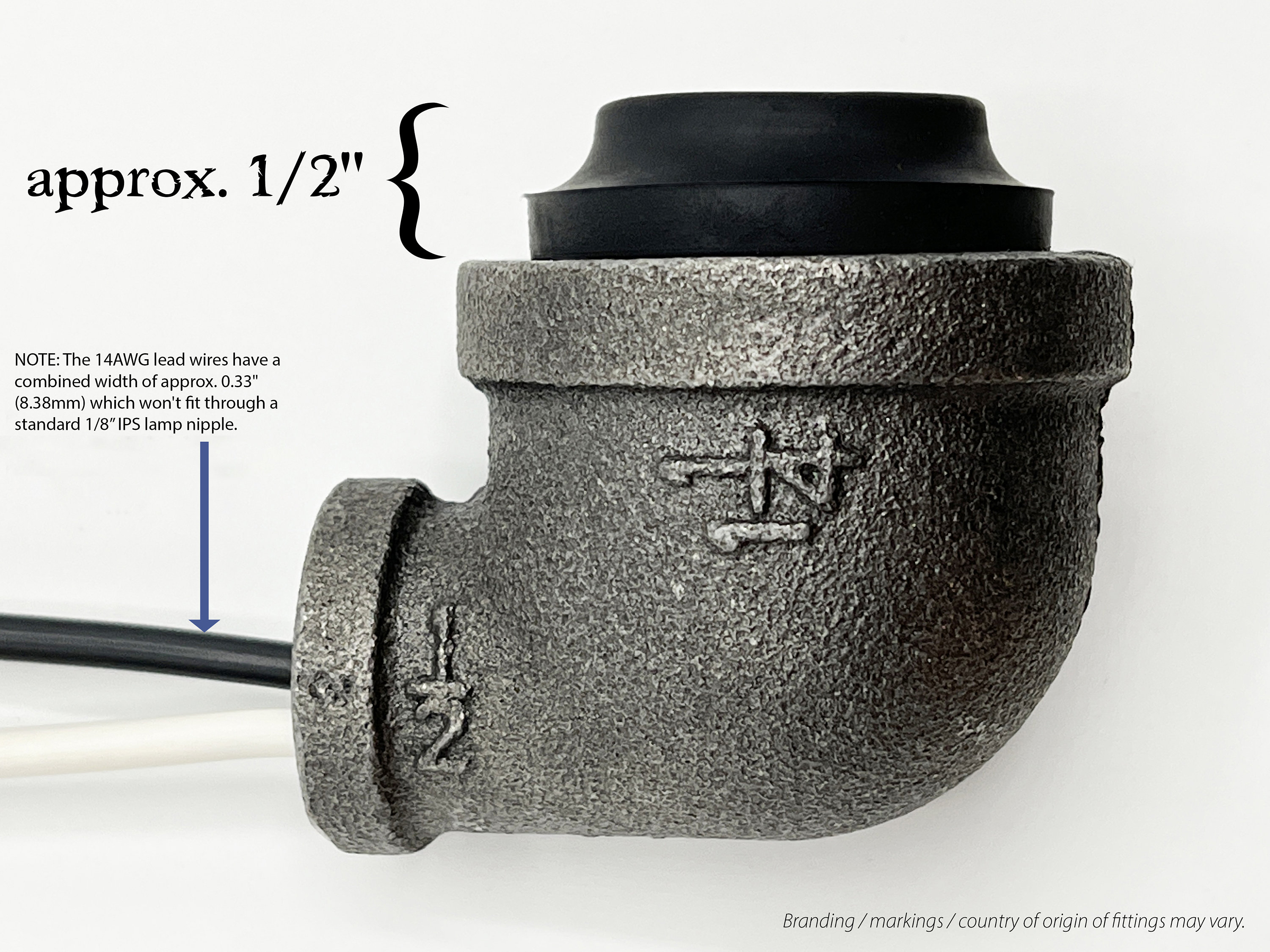 Black Iron Medium Base E26 Weatherproof Bulb Socket for Industrial Pipe ...