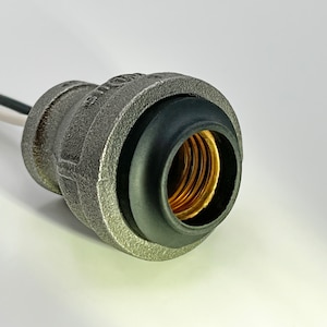 Black Iron Medium Base E26 Weatherproof Bulb Socket for Industrial Pipe ...