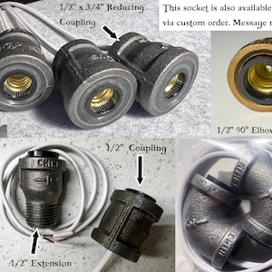 4-pack 1/2" Black Malleable Iron 90º Street Elbow With 75W Candelabra ...