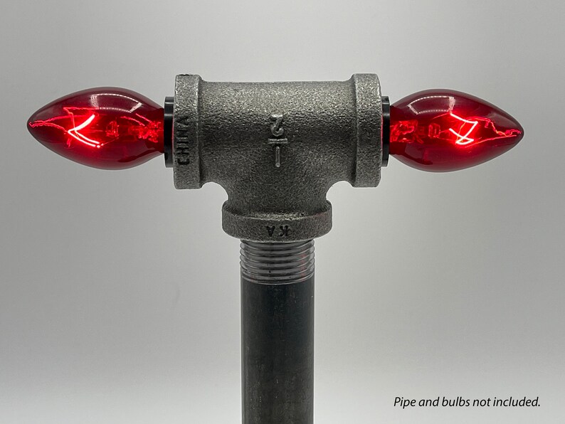 Black Malleable Iron Double Candelabra (E12) Socket 1/2" Tee Fitting ...