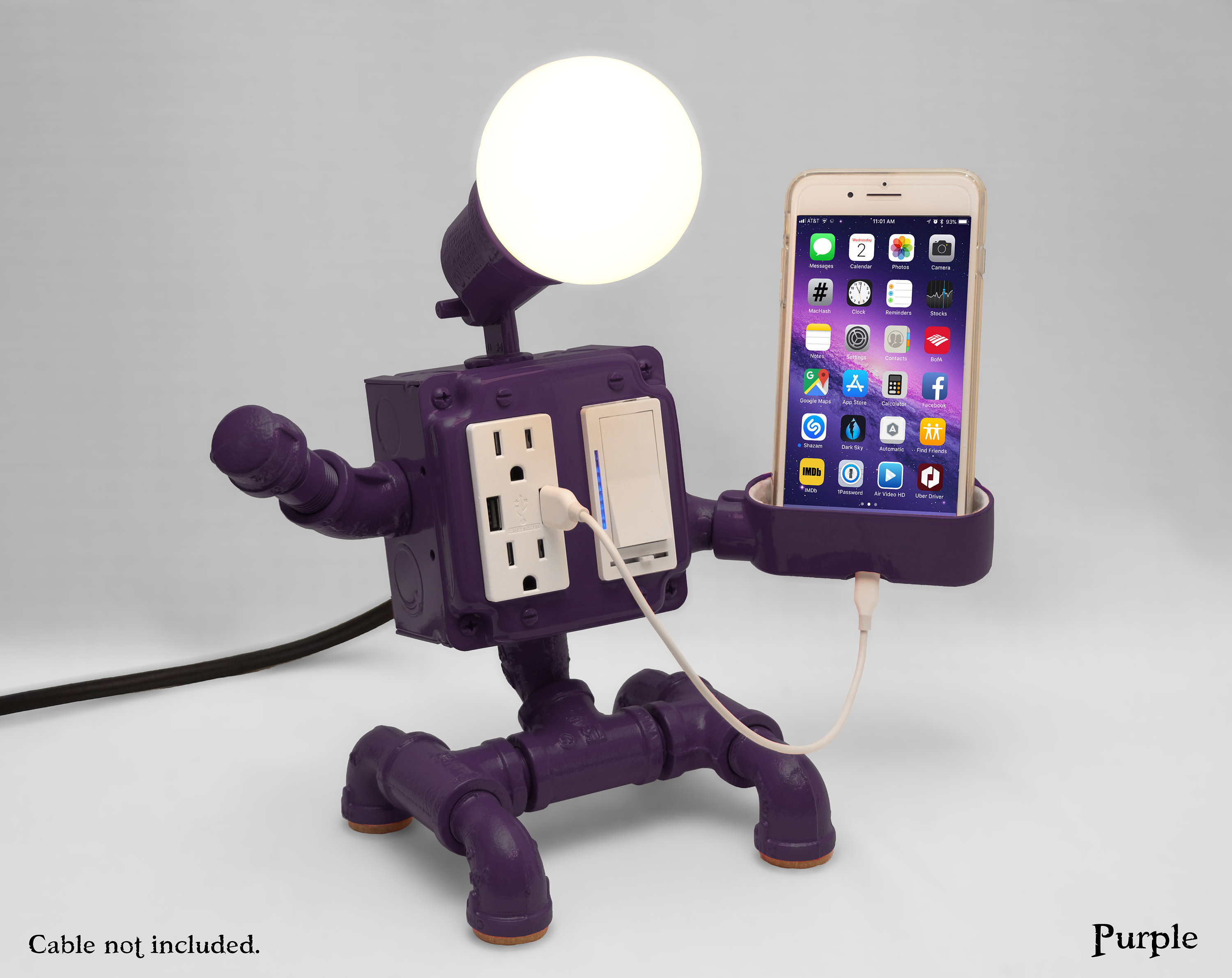 Steampunk Industrial Robot Pipe Desk Lamp With Dimmer, AC and USB ...