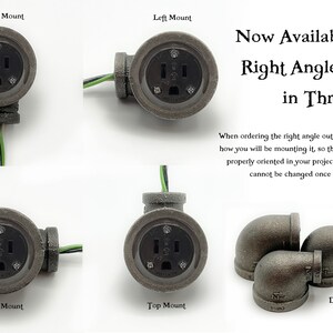 15A 125VAC Grounded Outlet Module for Steampunk Industrial Pipe Lamp 1/ ...