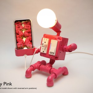 Steampunk Industrial Robot Pipe Desk Lamp With Dimmer, AC and USB ...