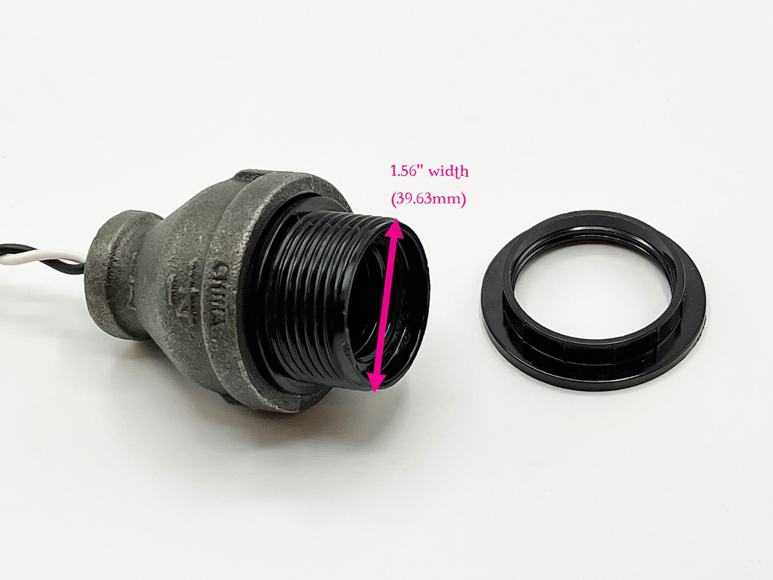 Black Iron Medium Base E26 Bulb Socket With Threaded Collar - Etsy