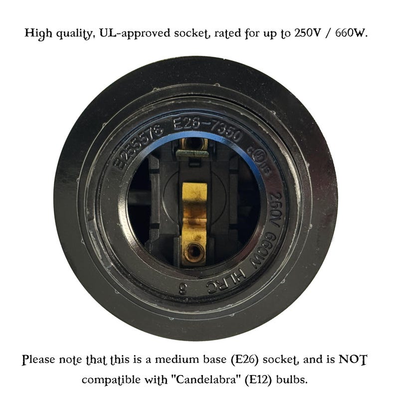 E26 E27 Medium Base Bulb Socket With Threaded Collar 250V 660W ...