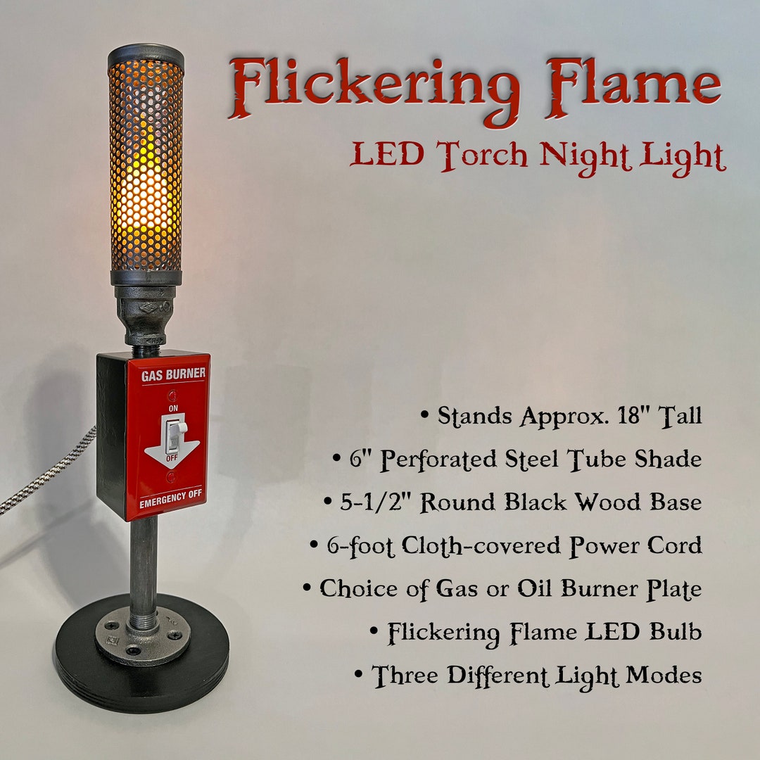 18" Flickering Flame LED Torch Night Light With Animated LED Bulb ...