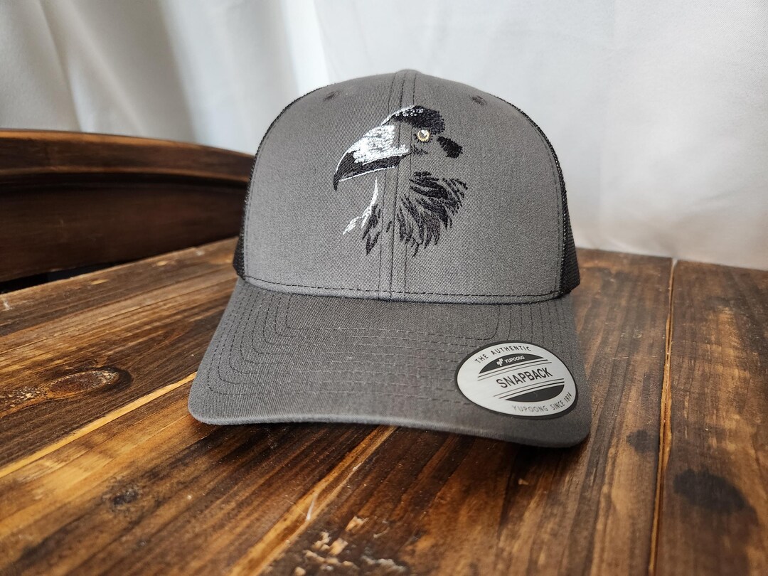 Raven Embroidered Snapback Hat for Men – Gothic Bird Cap, Adjustable ...