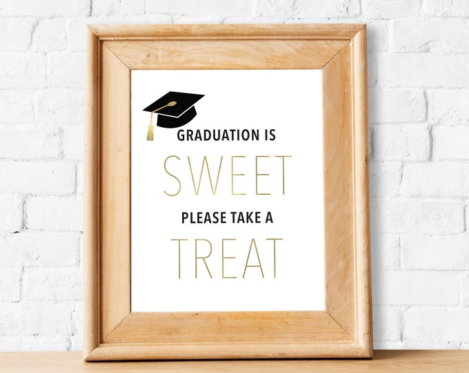 Graduation is Sweet Please Take a Treat Party Printable 8 X 10 Sign - Etsy