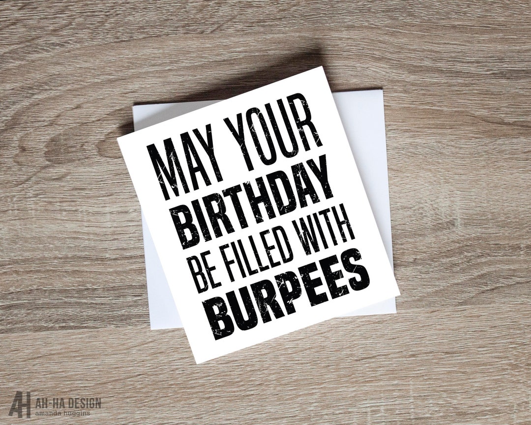 Funny Fitness Burpee Birthday Printed Greeting Card - Etsy