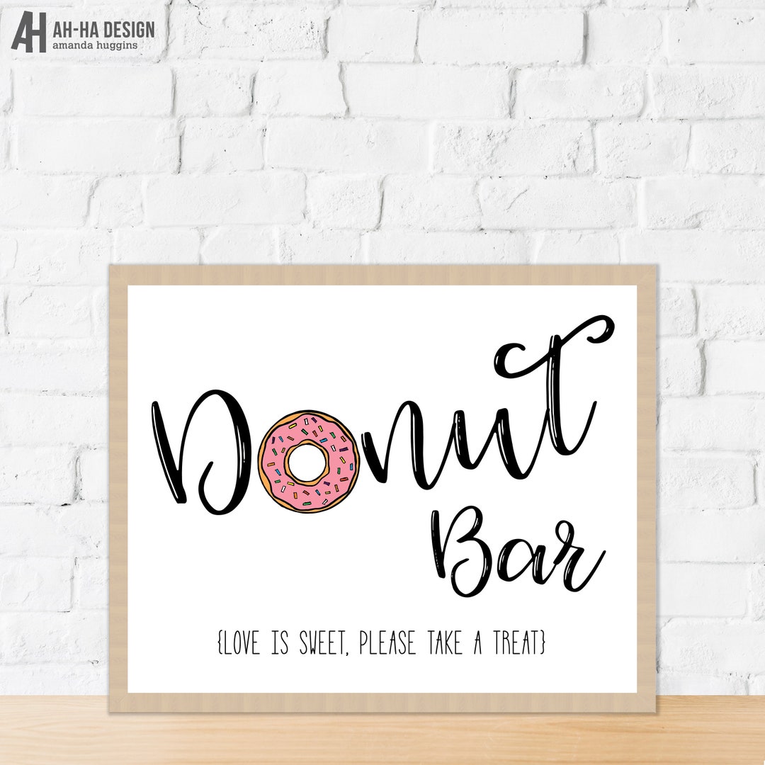 Donut Bar Wedding Printable Sign | Donut Bar Sign Party Printable ...