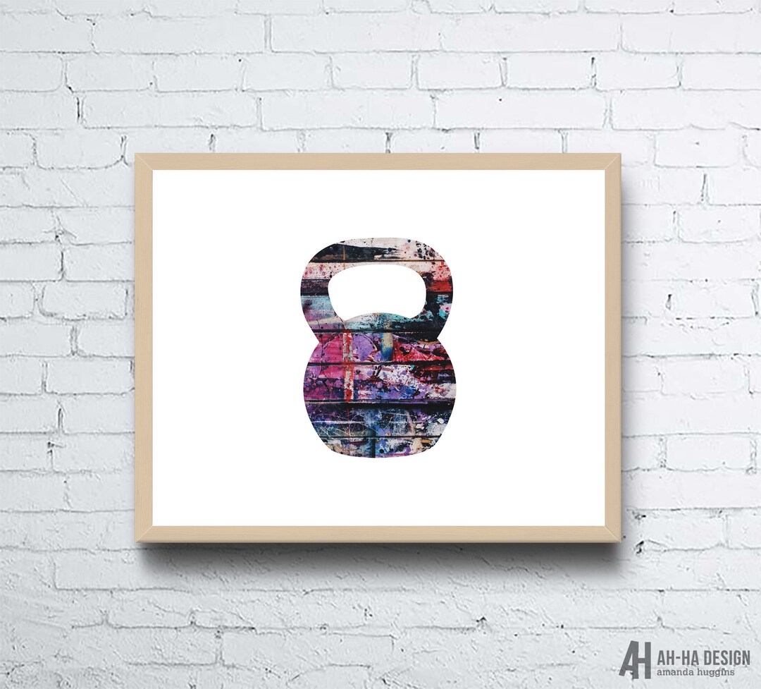 Graffiti Kettlebell Fitness Printable Wall Art | Grungy Modern Gym ...