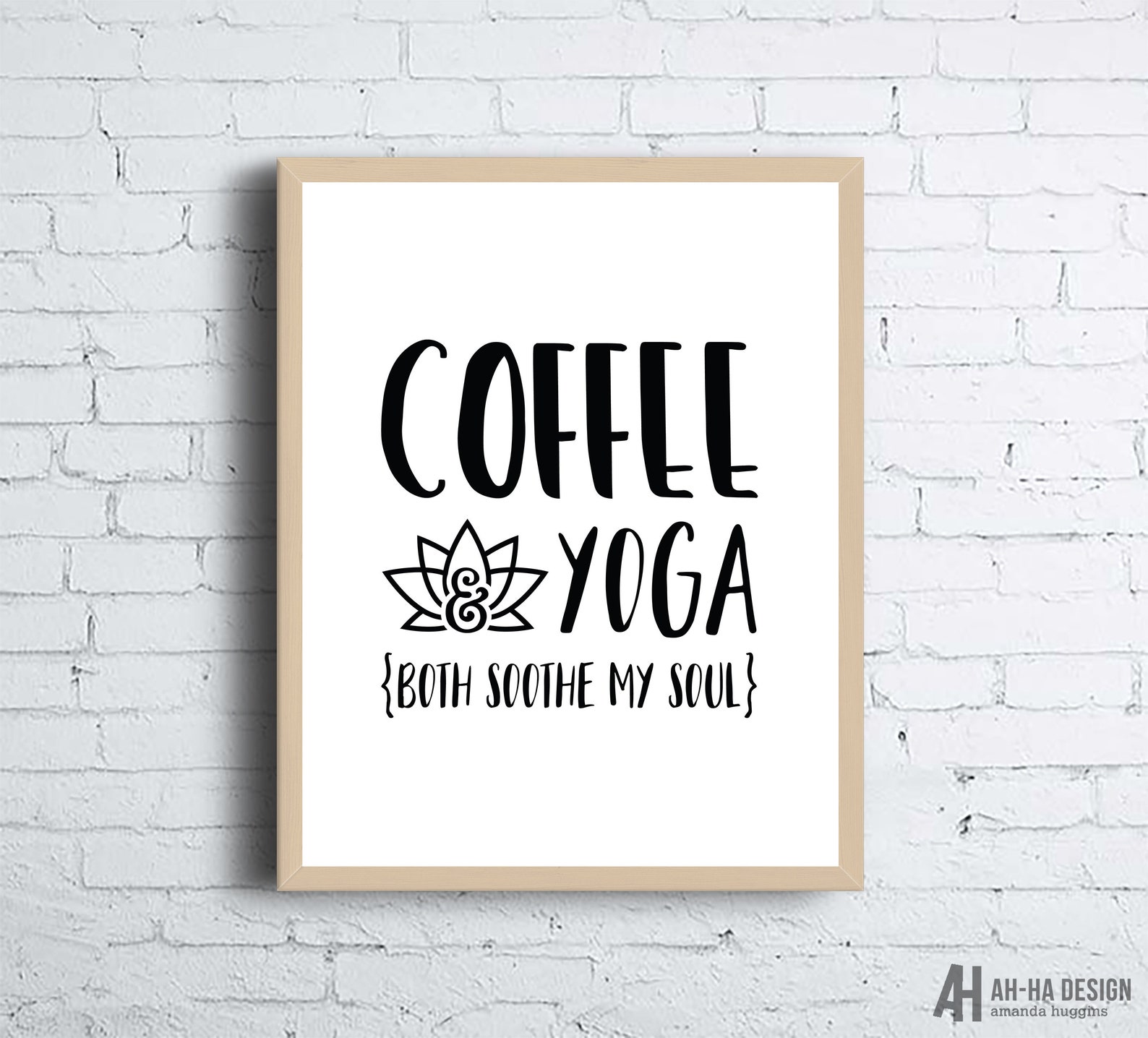 Coffee And Yoga Printable Wall Art Coffee and Yoga Soothe My | Etsy