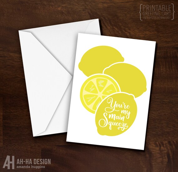 You're My Main Squeeze Illustrated Lemon Funny Romance | Etsy