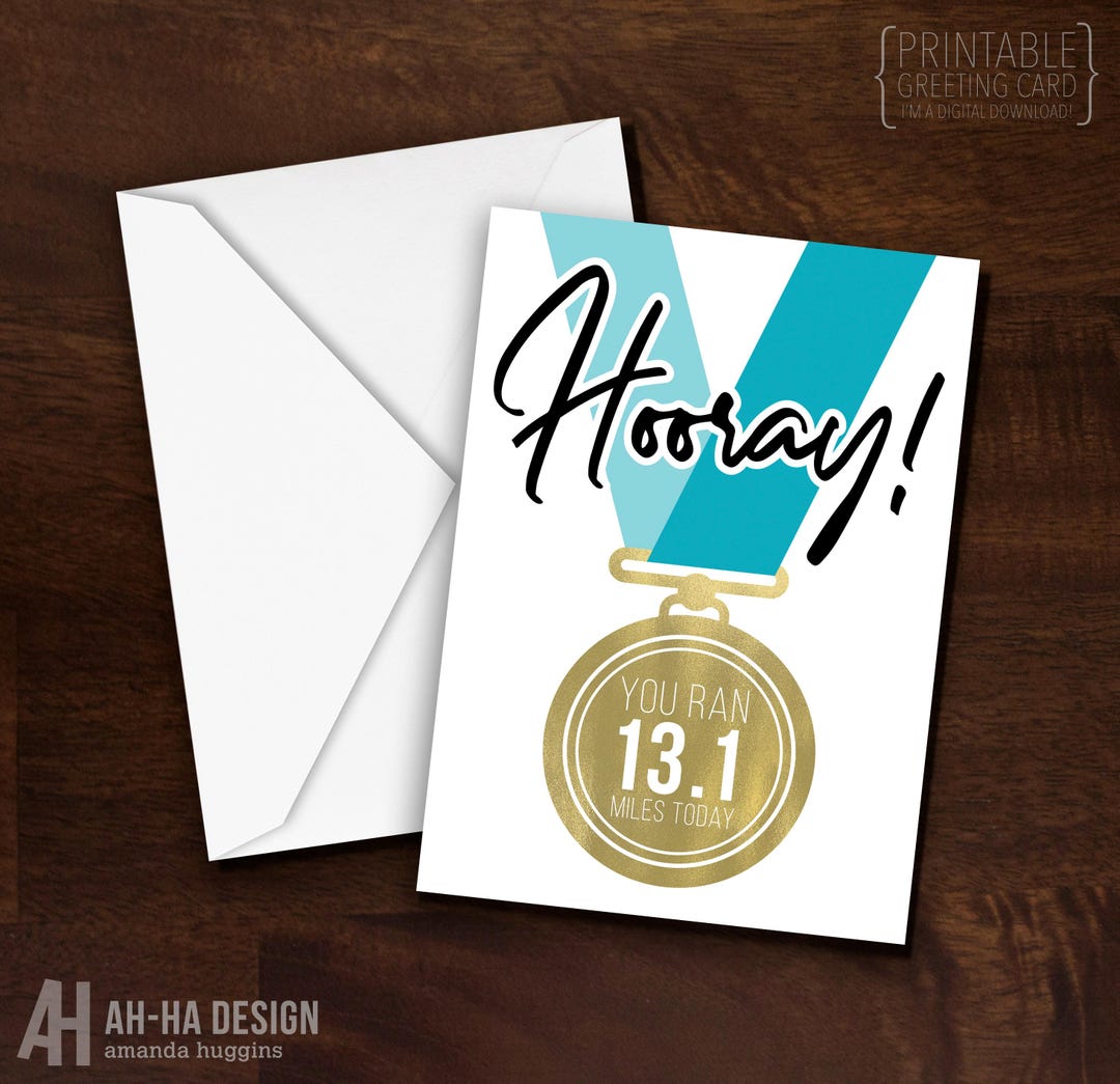 Half Marathon Congratulations Printable Greeting Card - Etsy