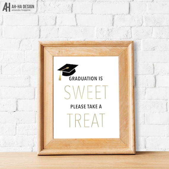 Graduation is Sweet Please Take a Treat Party Printable 8 X 10 | Etsy