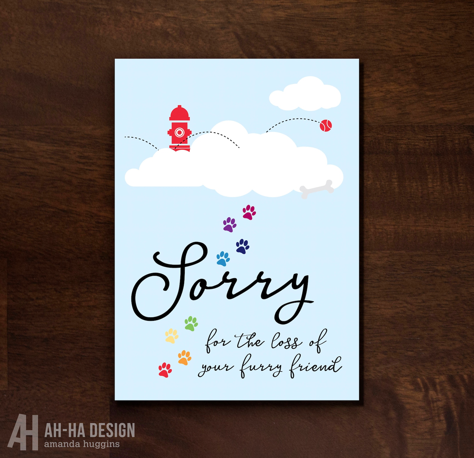 Pet Sympathy Printable Greeting Card Dog Loss Condolence - Etsy